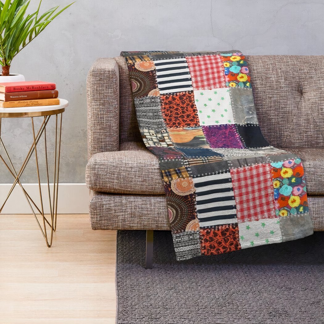 Couverture patchwork graphique • Mille et une couverture