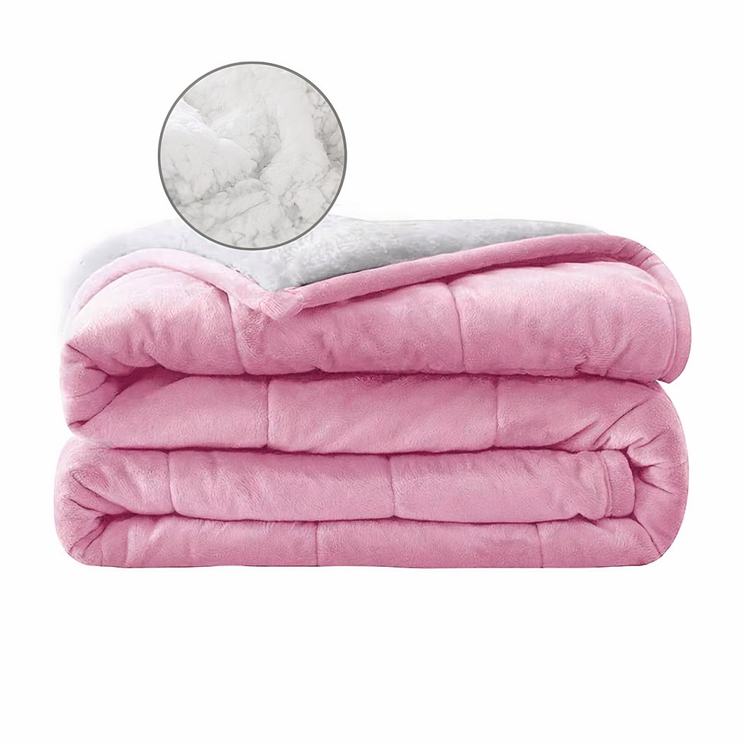 Couverture pondérée rose en polaire double face • Mille et une couverture