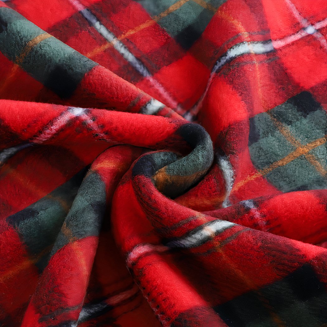 Plaid de Noël à carreaux rouge et vert • Mille et une couverture